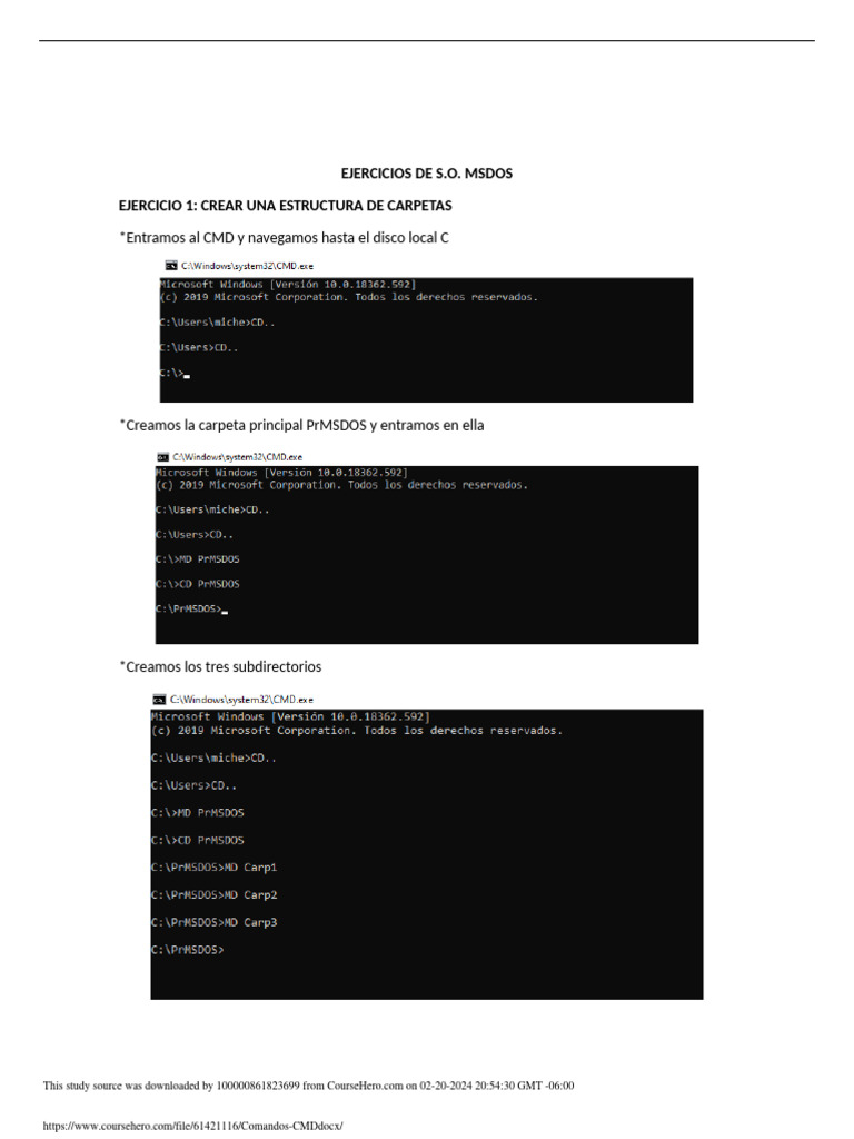 Comandos CMD | PDF | Archivo de computadora | Gestión de datos