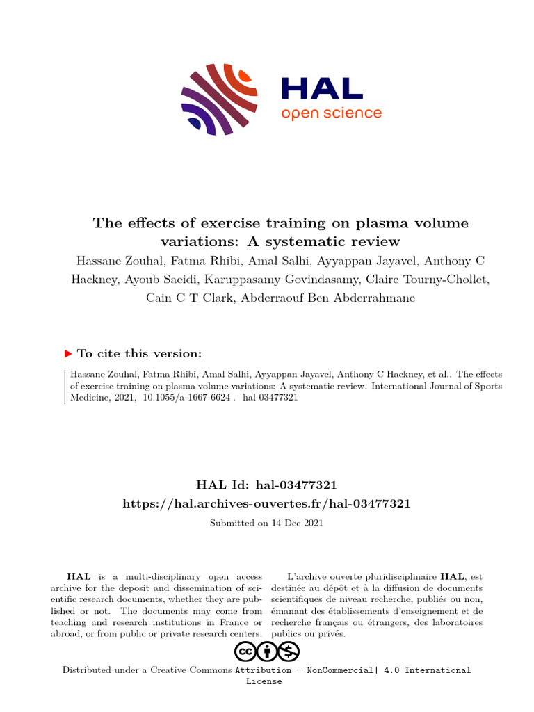 Zouhal Et Al-2021-The Effects of Exercise Training On Plasma Volume ...
