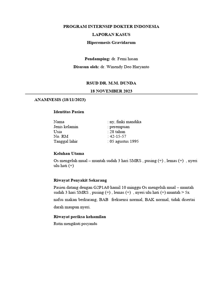 Laporan Kasus HEG Dunda | PDF