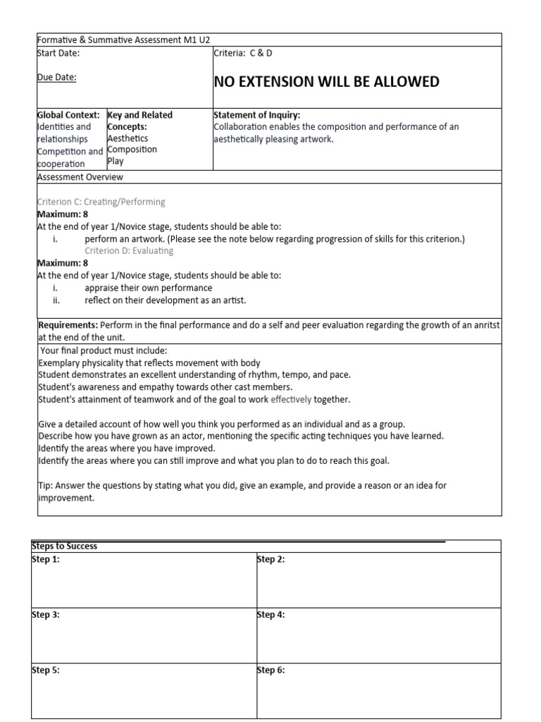 M1 U2 Formative & Summative Assesment | PDF | Educational Assessment ...