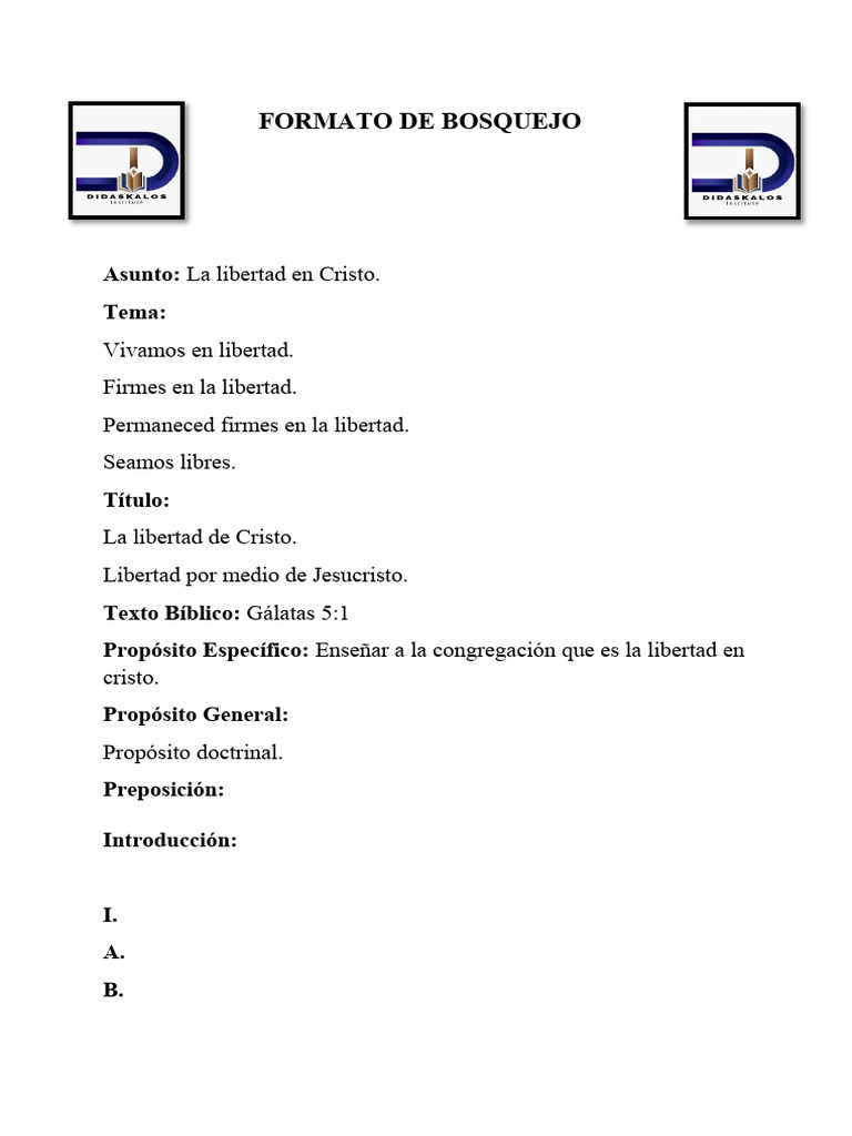 Formato de Bosquejo | PDF
