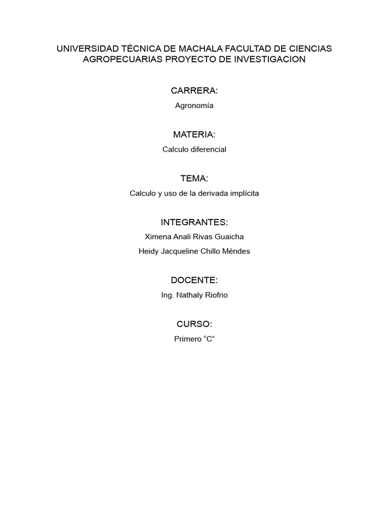 Derivada Implícita: Definición y Aplicaciones | PDF | Derivado | Logaritmo