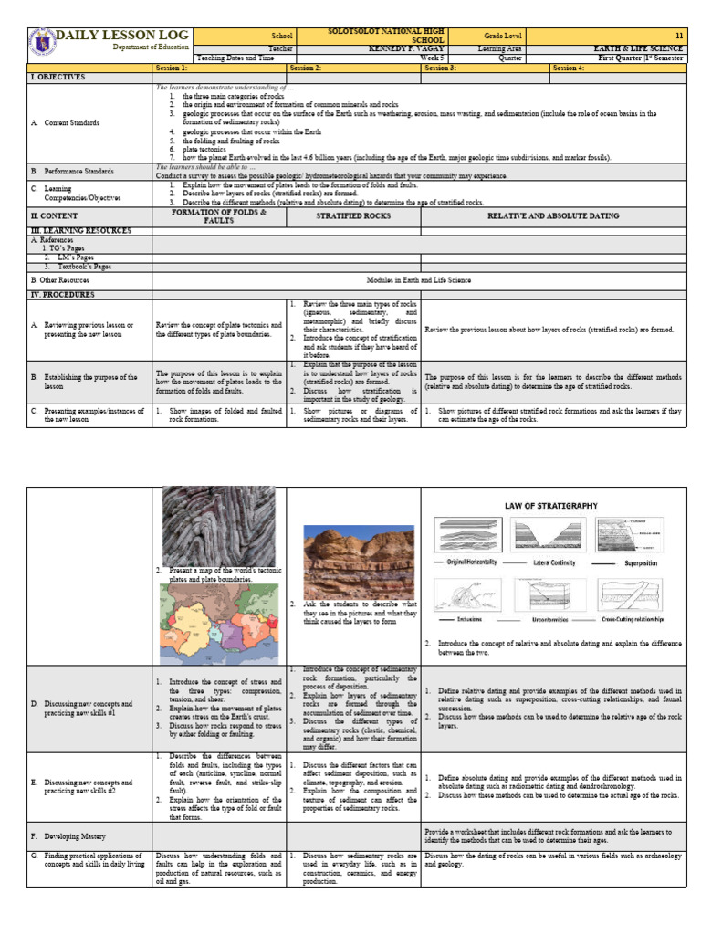 DLL Els Quarter 1 Week 5 | PDF | Geology | Rock (Geology)