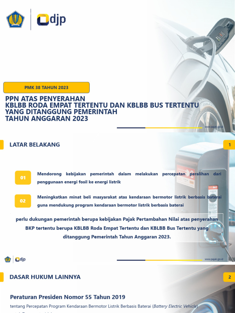 Slide PMK 38 Tahun 2023 KBLBB - DTP - PMK - 38 | PDF