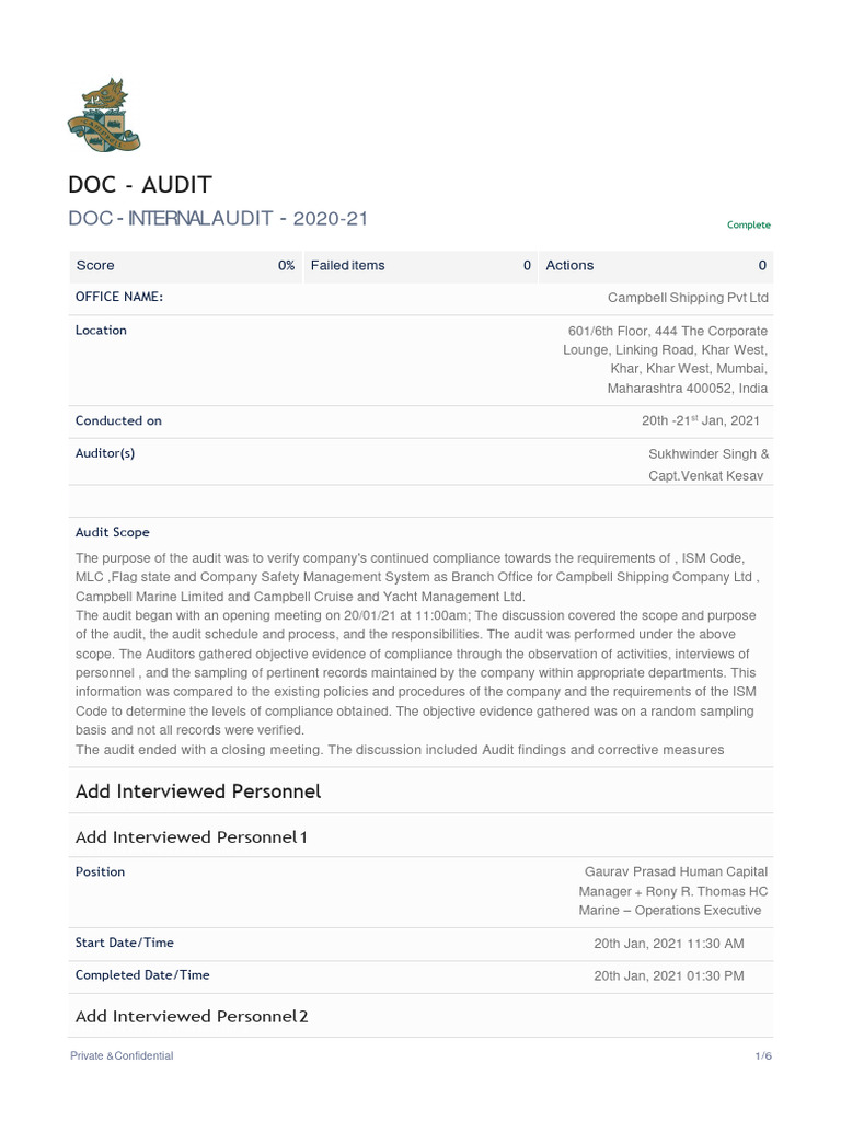 Internal Audit Findings 2020-21 | PDF | Audit