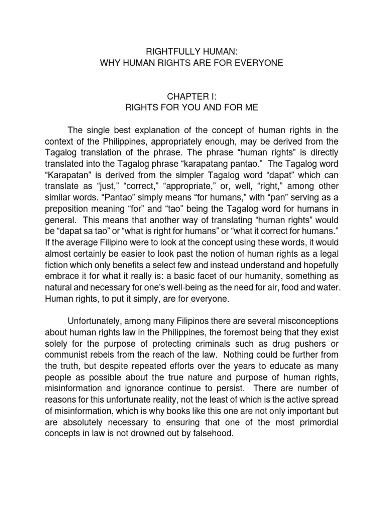 Chapter 1. Human Rights Book. For Copyright Arroyo and Arroyo | PDF ...