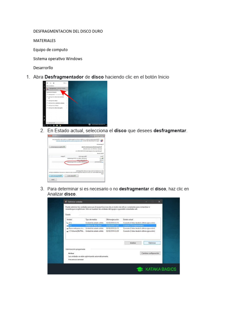 Guía para Desfragmentar Disco Duro en Windows | PDF
