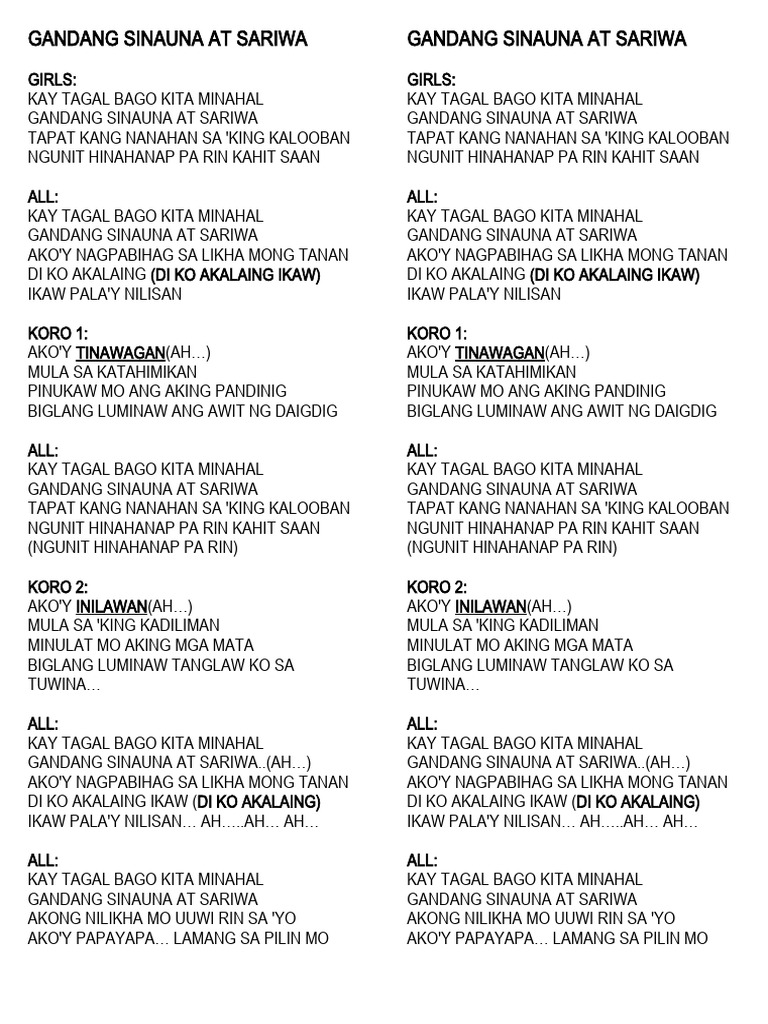 Gandang Sinauna at Sariwa | PDF