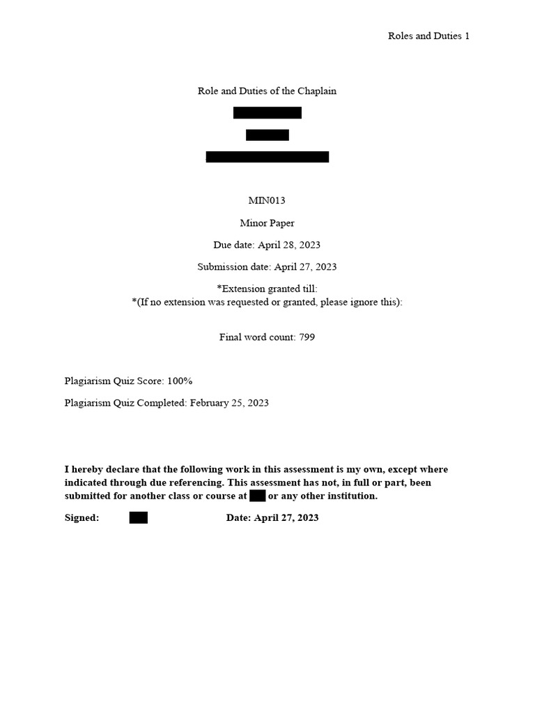 Roles of The Chaplain | PDF | Chaplain | End Of Life Care