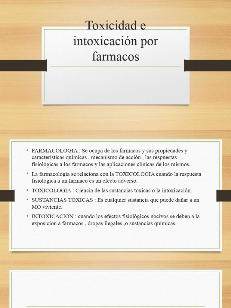 Toxicidad e Intoxicación Por Farmacos | PDF | Medicamentos con receta ...