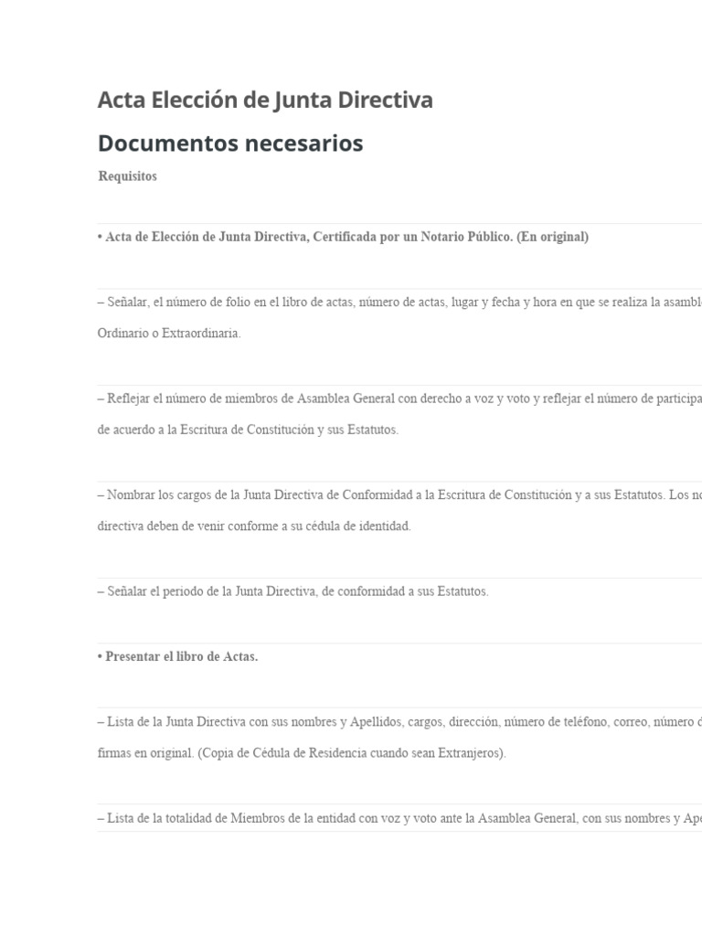 Acta Elección de Junta Directiva | PDF