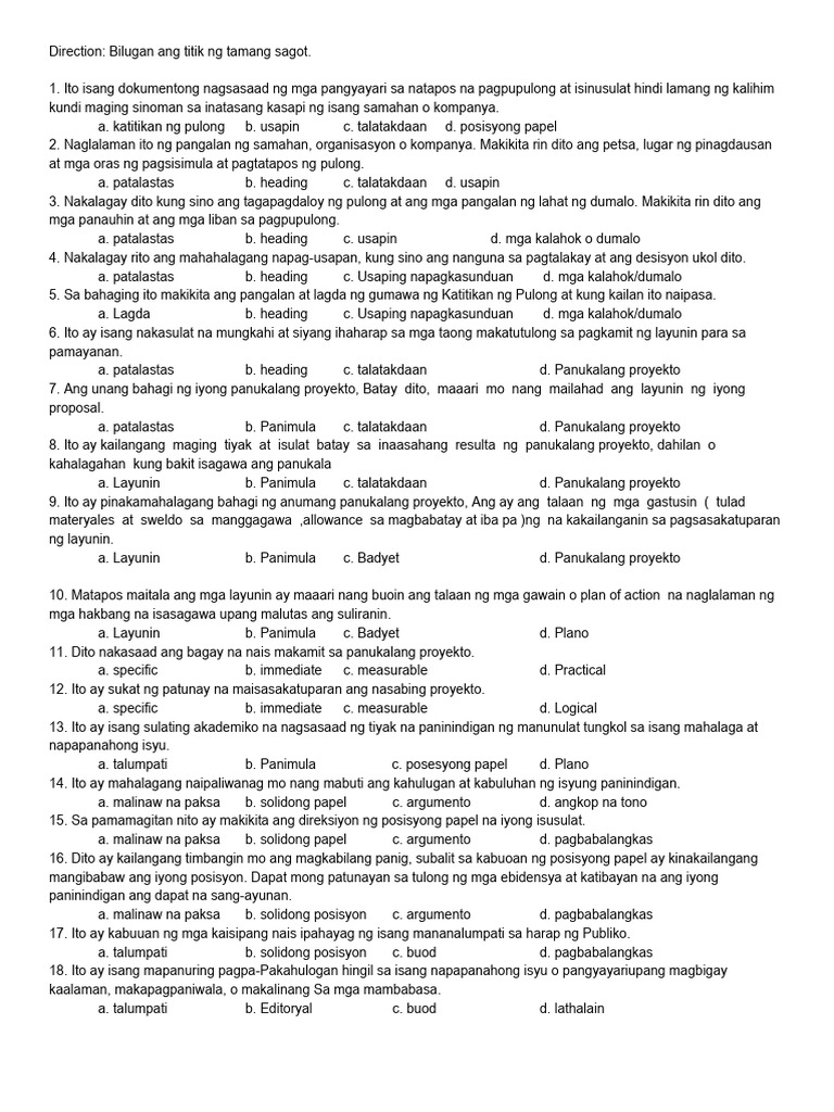 Piling Larang Exam | PDF