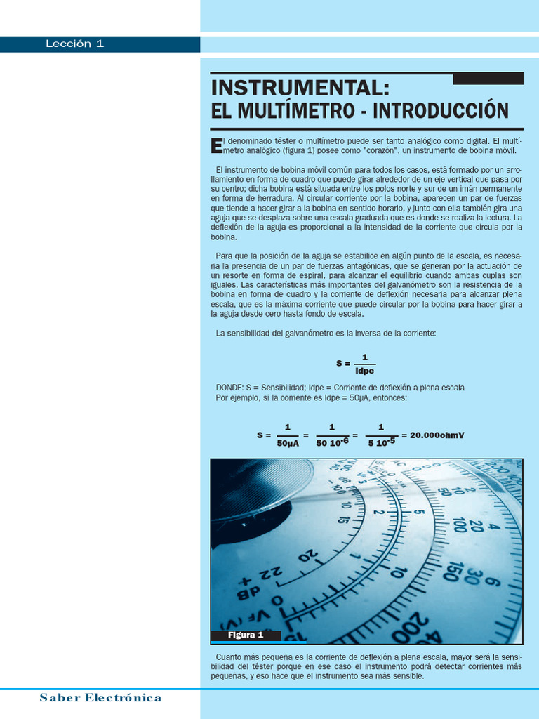 El Multimetro Leccion 1 de SyM263 | PDF | Cantidad | Equipo