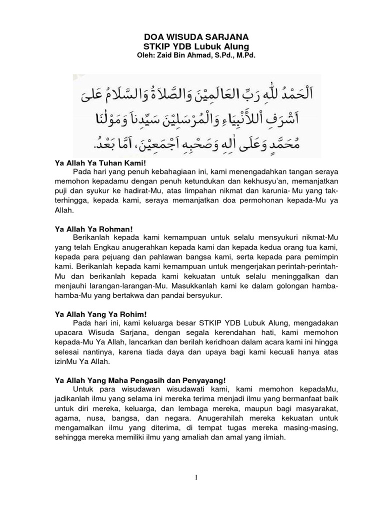 Doa-Wisuda-Sarjana OK | PDF | Agama & Spiritualitas