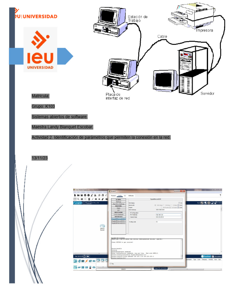 Actividad 2. Identificación de Parámetros Que Permiten La Conexión en La Red | PDF | Red de ...