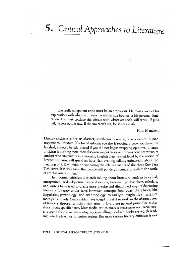 Gioia & Kennedy - Critical Approaches To Literature | PDF | Feminism ...