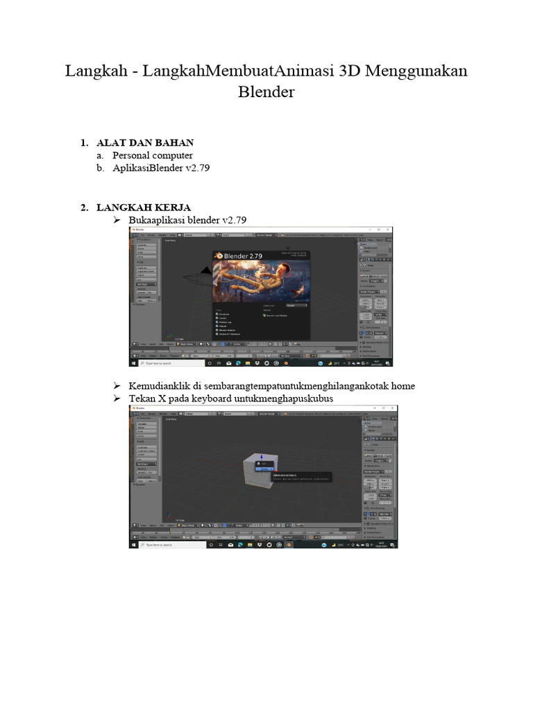 Langkah Langkah Membuat Animasi 3d Menggunakan Blender | PDF