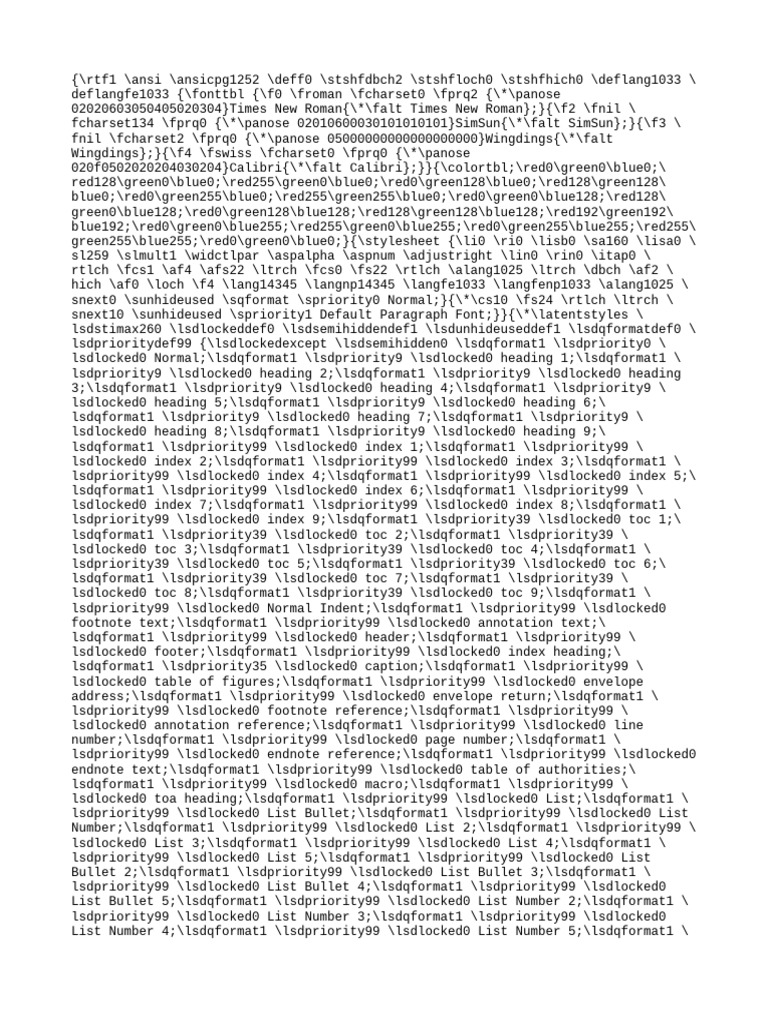 RTF Document Structure Guide | PDF | Html | Graphic Design