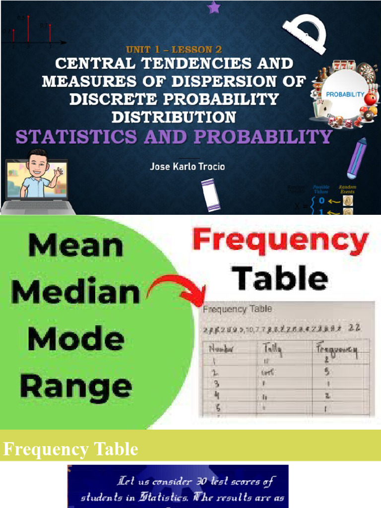 M1 L2 Mean Variance and SD of Discrete Probability Distribution | PDF ...