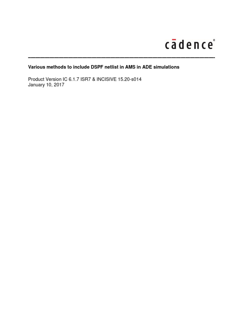 DSPF USERGuide | PDF | Spice | Computing