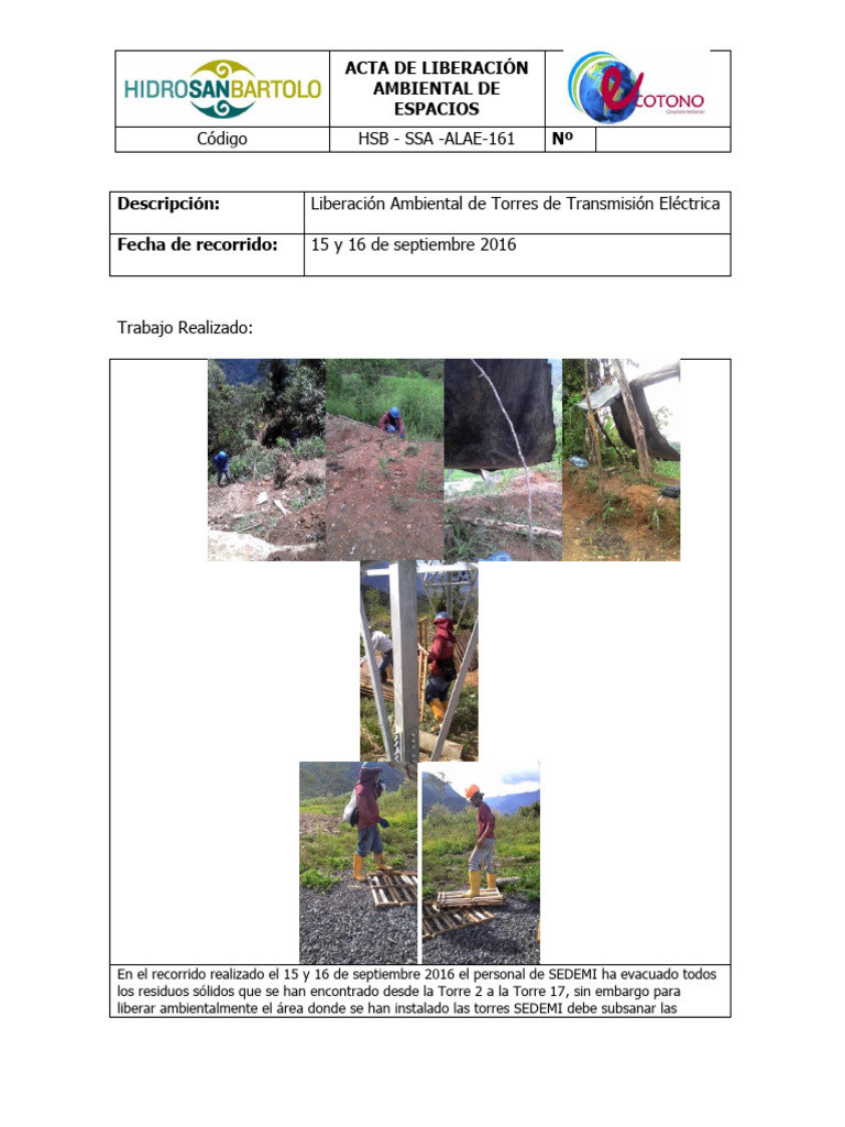 Acta de Liberacion de Torres | PDF
