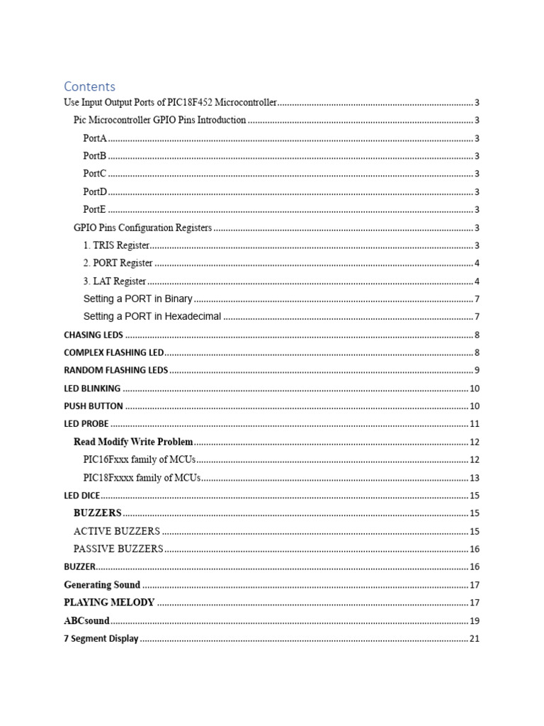 PICexamples | PDF | Microcontroller | Input/Output