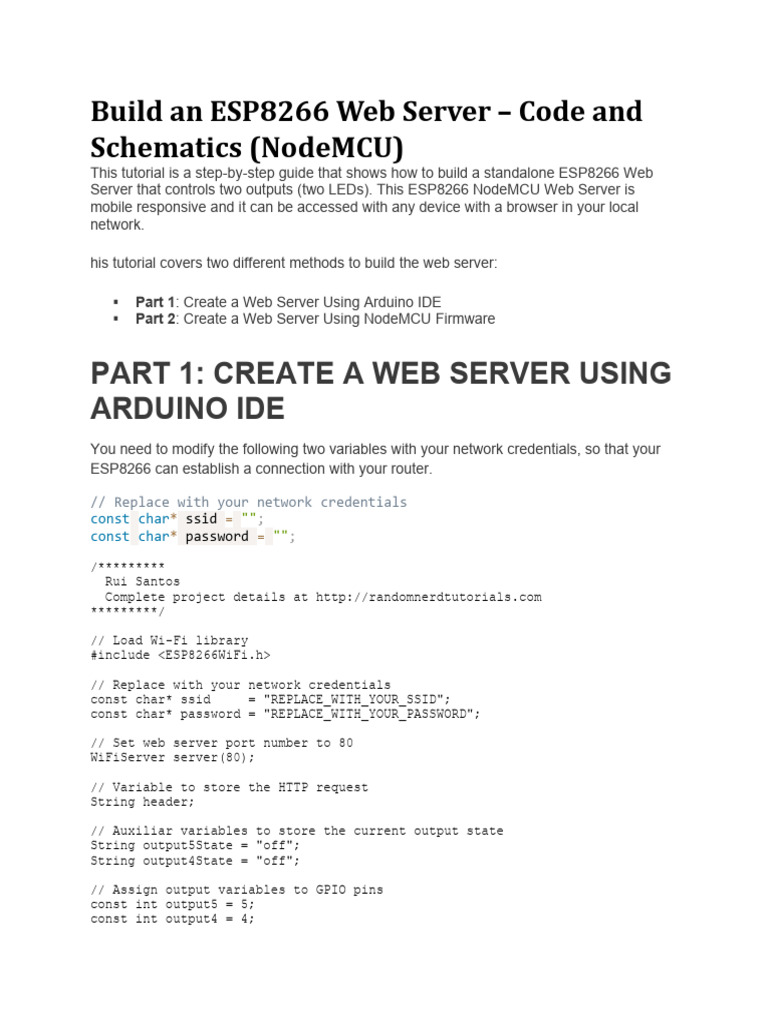 Build An Esp8266 Web Serve1 Pdf World Wide Web Internet And Web 