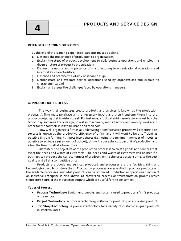 Chapter 4 Product and Service Design | PDF | Inventory | Industrial ...