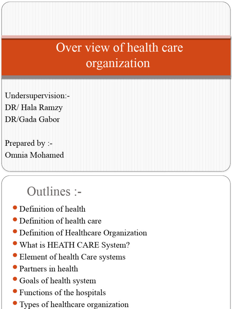 Overview of Health Care Organization | PDF | Health Care | Hospital