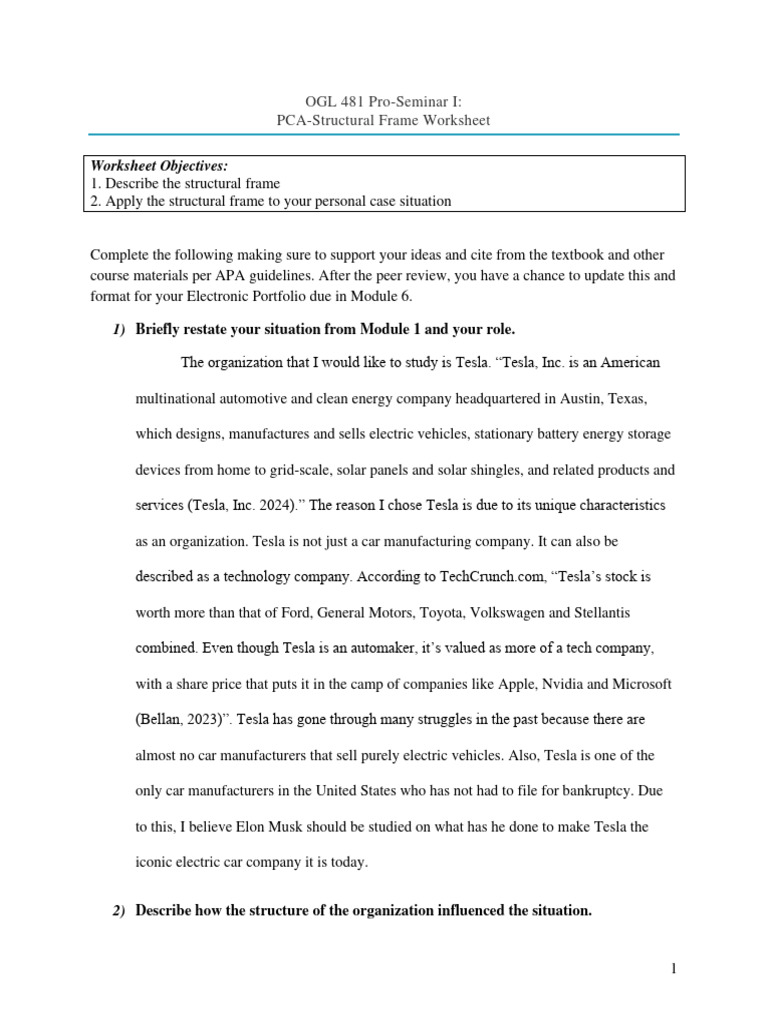 2 Structural Frame Worksheet | PDF | Elon Musk | Vehicles