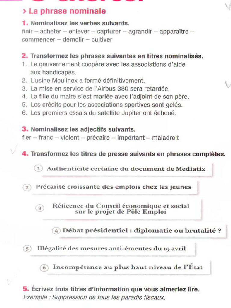 Activité nominalisation | PDF