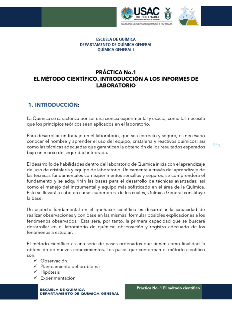 Práctica No 1 - El Método Científico | PDF | Método científico ...