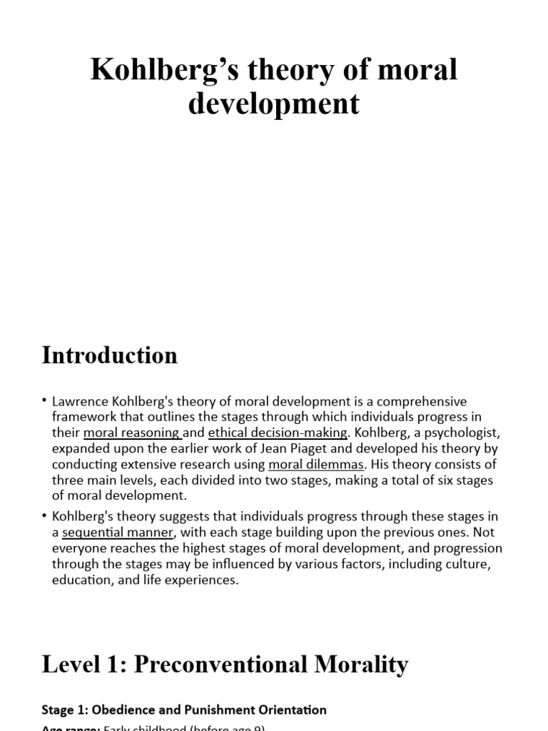 Kohlberg's Theory of Moral Development | Download Free PDF ...