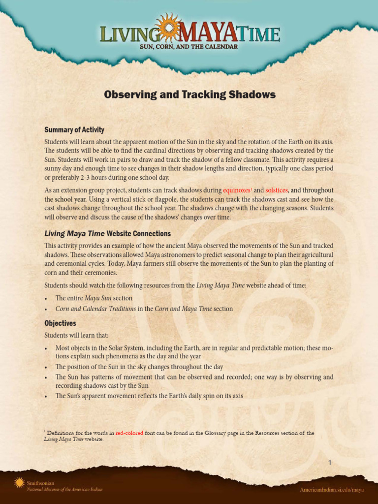 Observing and Tracking Shadows | PDF | Night | Shadow