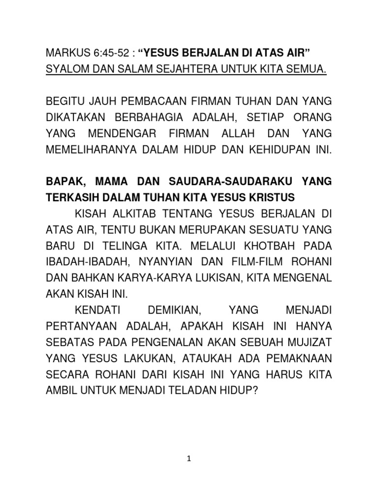 Khotbah Angin Sakal | PDF | Agama & Spiritualitas | Gaya Hidup