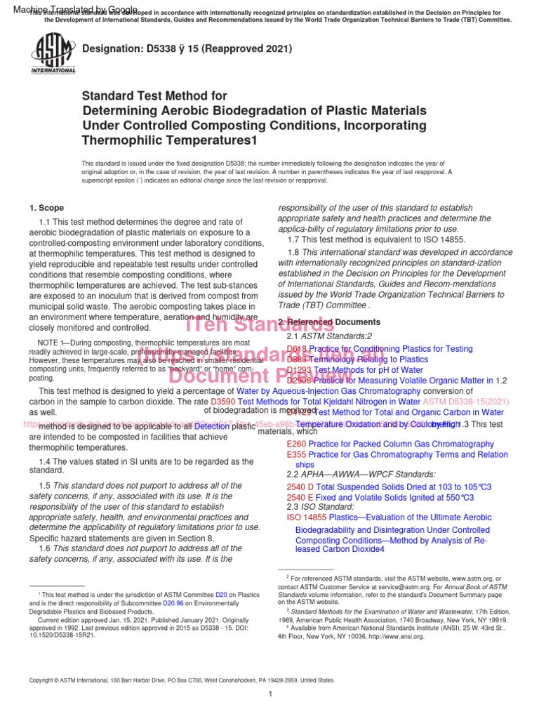 Astm D5338 15 2021 | PDF | Biodegradation | Compost