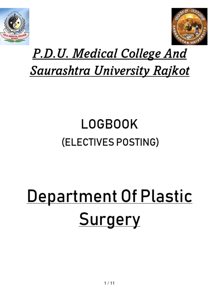 Plastic Surgery Logbook Batch A - Edited | PDF | Beauty | Surgery