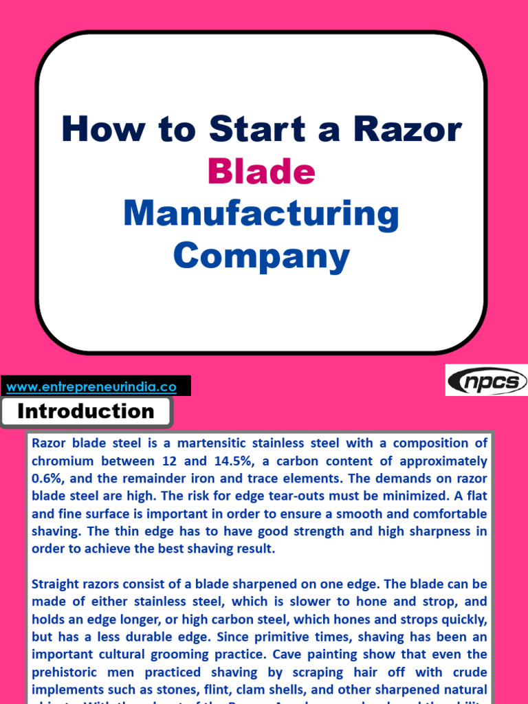 How To Start A Razor Blade Manufacturing Company | Download Free PDF ...