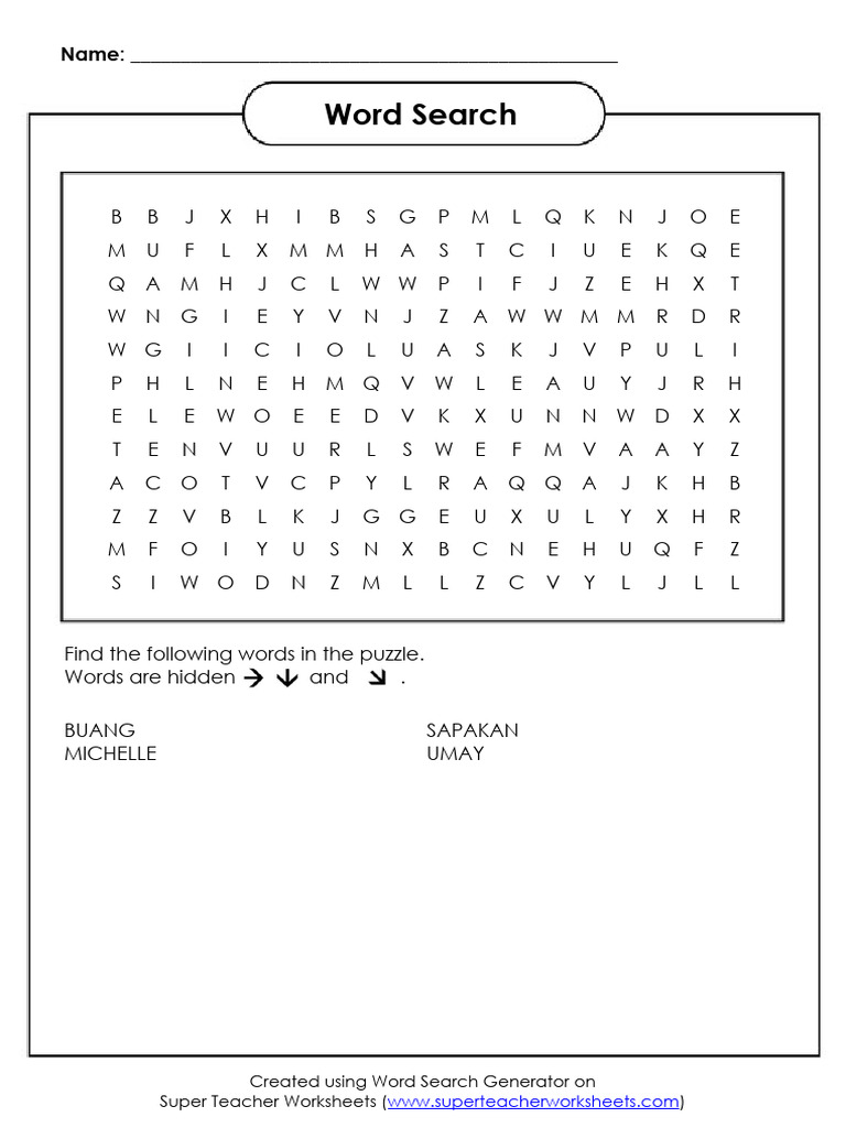 Word Search Puzzle: Find 4 Words | PDF | Word Search | Puzzles