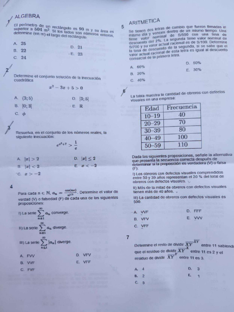 Examen Final Cepre Uni 2024-I | PDF
