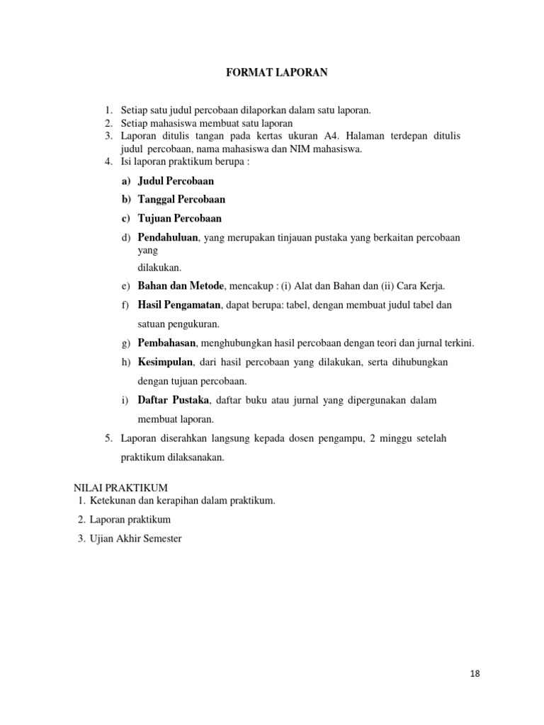FORMAT LAPORAN Modul Praktikum | PDF