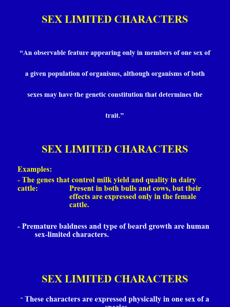 Examples Of Sex Limited Traits Pdf Science And Mathematics 8290