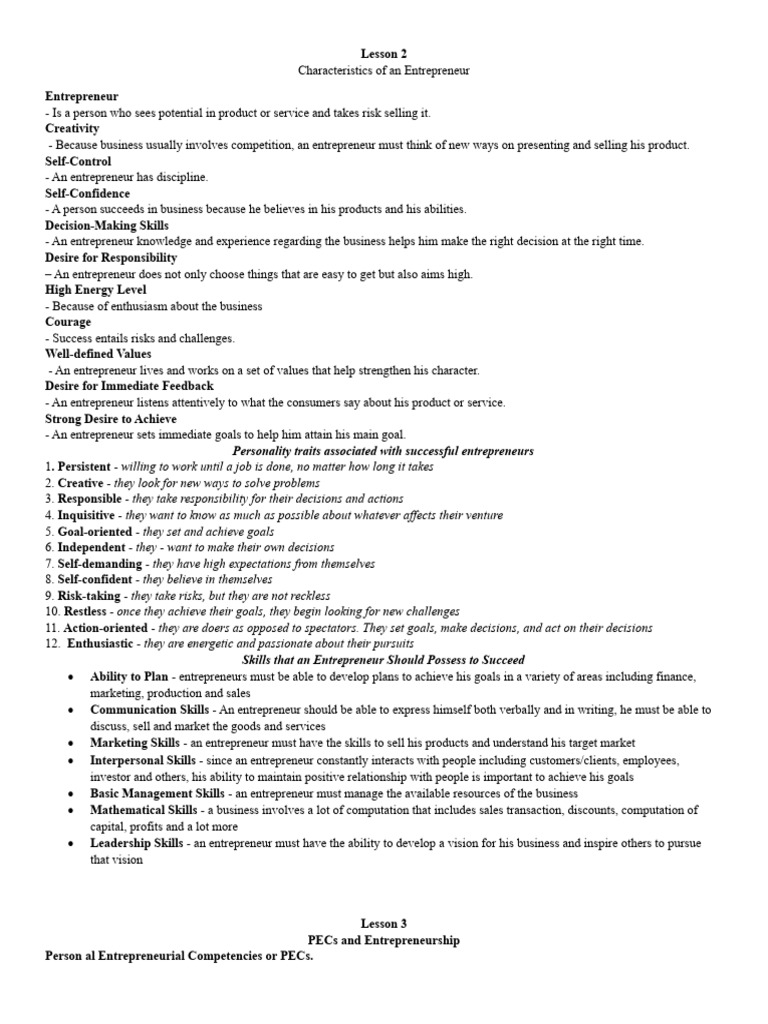 Lesson 2 TLE | PDF | Entrepreneurship | Knife