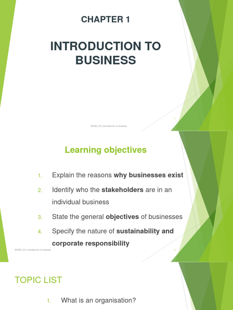 Introduction to Business: Chapter 1 Overview | PDF | Goal | Corporate ...