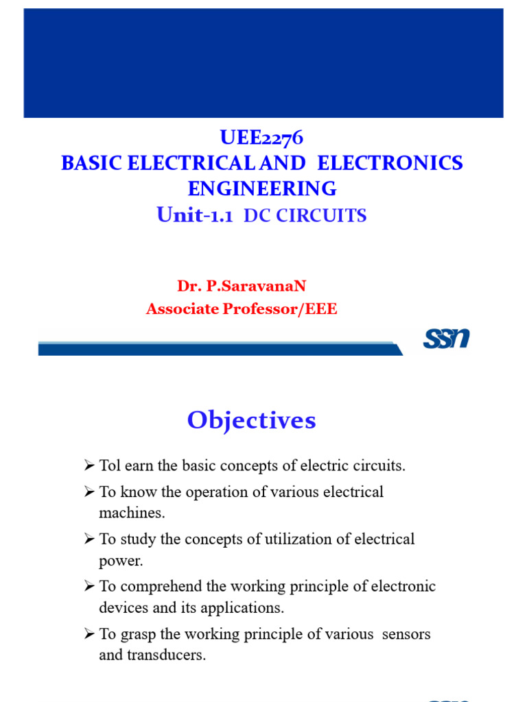 Unit-1.1.1 Fundamentals of Electrical Circuit | PDF | Electrical Network | Inductor