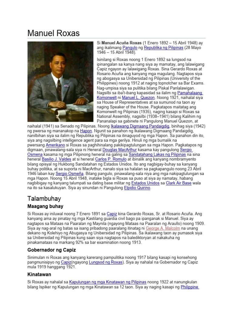 Manuel Roxas | PDF