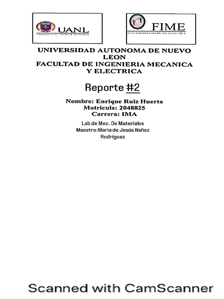 Reporte#2 ERH 2048825 MecDeMat | PDF