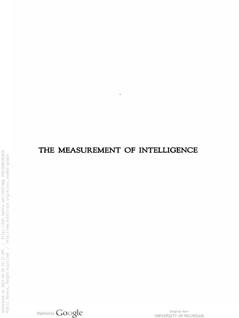 1927 Thorndike | PDF | Intelligence | Behavioural Sciences