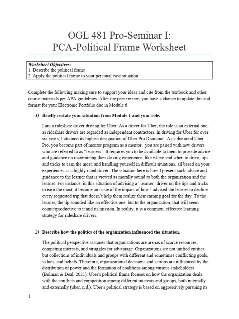 4 Political Frame Worksheet | PDF | Power (Social And Political) | Learning