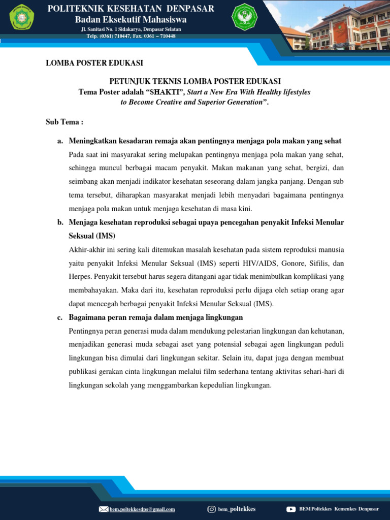 Petunjuk Teknis Lomba Poster Edukasi | PDF